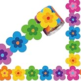 Amazon.com: Whaline 32.8ft Pastel Flower Bulletin Board Borders Retro ...