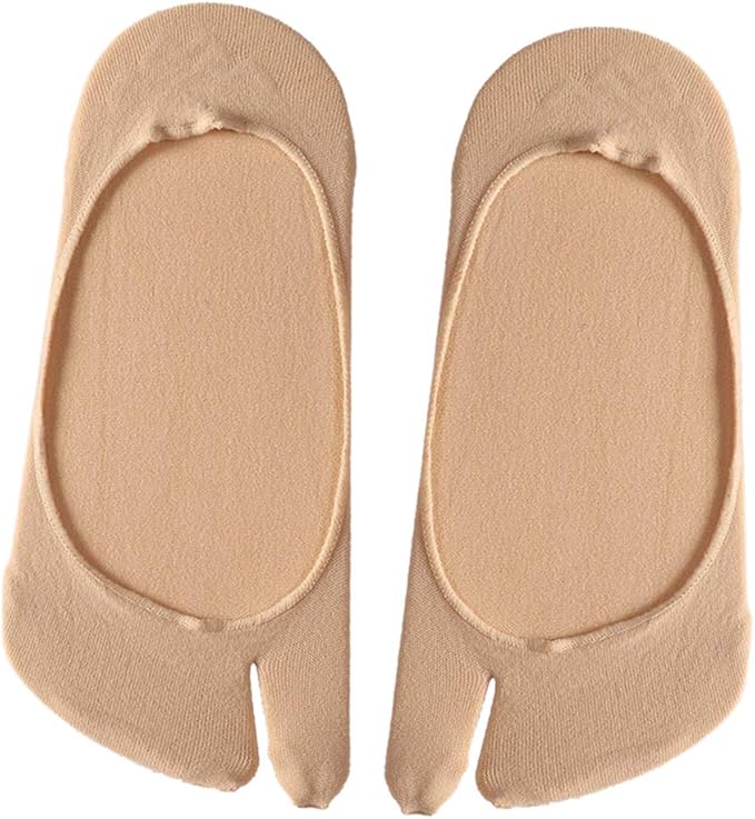 SM SunniMix Women No Toe Socks Low Cut Big Toe Socks for - Beige ...