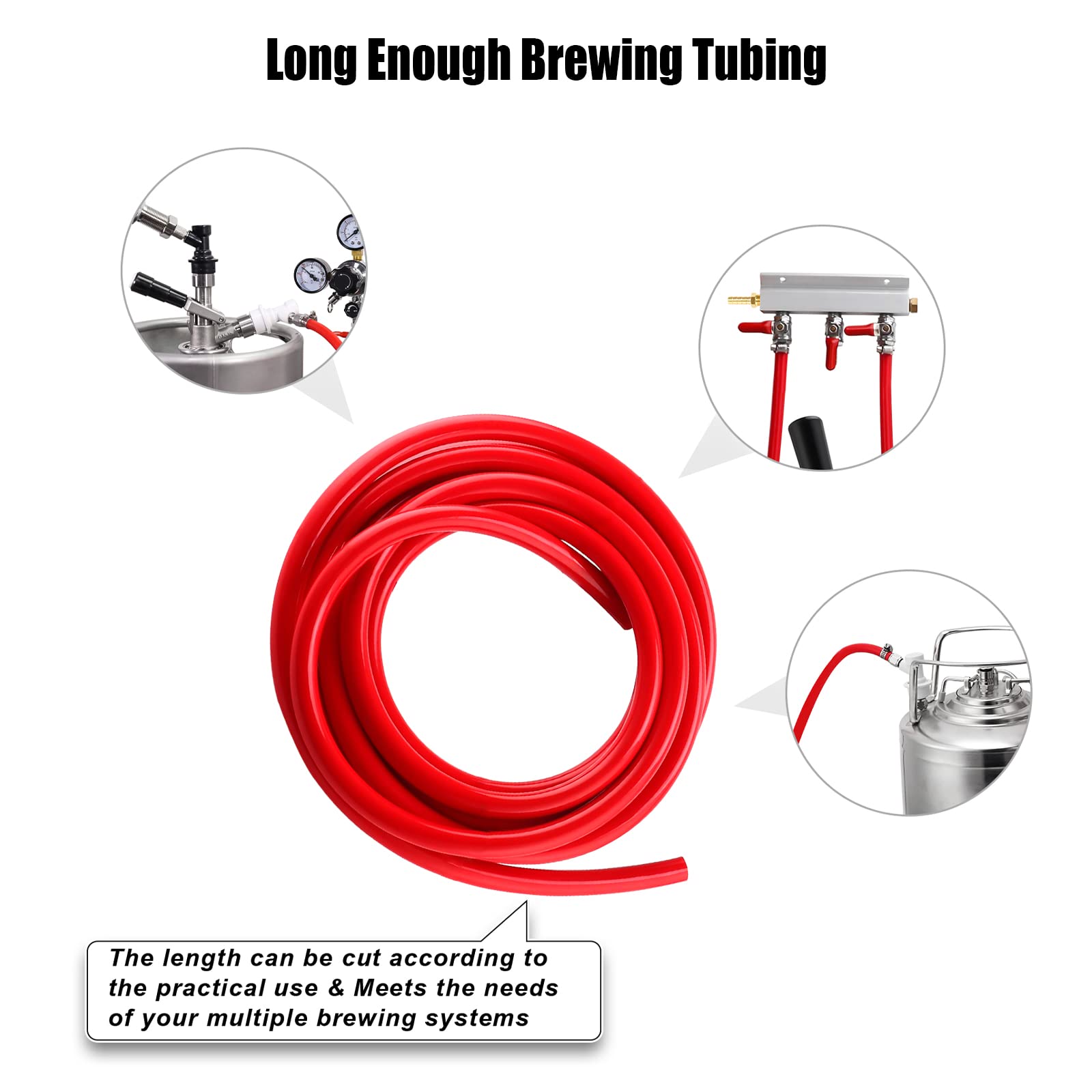 Mua 7 Feet Brewing Gas Tubing Ball Lock Keg Fitting Carbonation Cap Kit ...