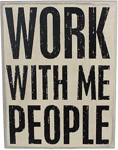Amazon.com: "Work with Me People" Hanging or Standing Décor Wood Box ...