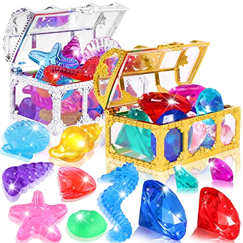 YUJUN 30 Pieces Colorful Diving Gem Pool Toys Big Diamond Ocean Animals ...