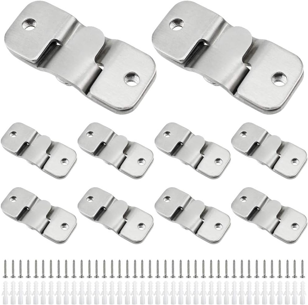 SneiDr 10 Pairs Flush Concealed Mount Bracket Stainless Steel ...