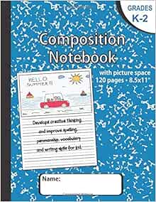 Amazon.com: Composition notebook with picture space: Hand writting ...