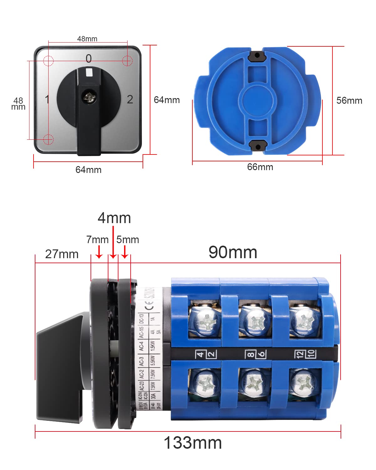 Mua Changeover Selection Switch,Multi-Transfer Switch AC 660V 63A 3 ...