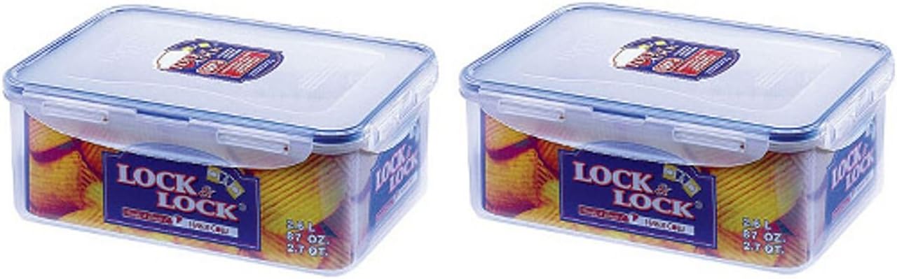 2 x Lock and & Lock Plastic Food Container 2.6L HPL826 – BigaMart