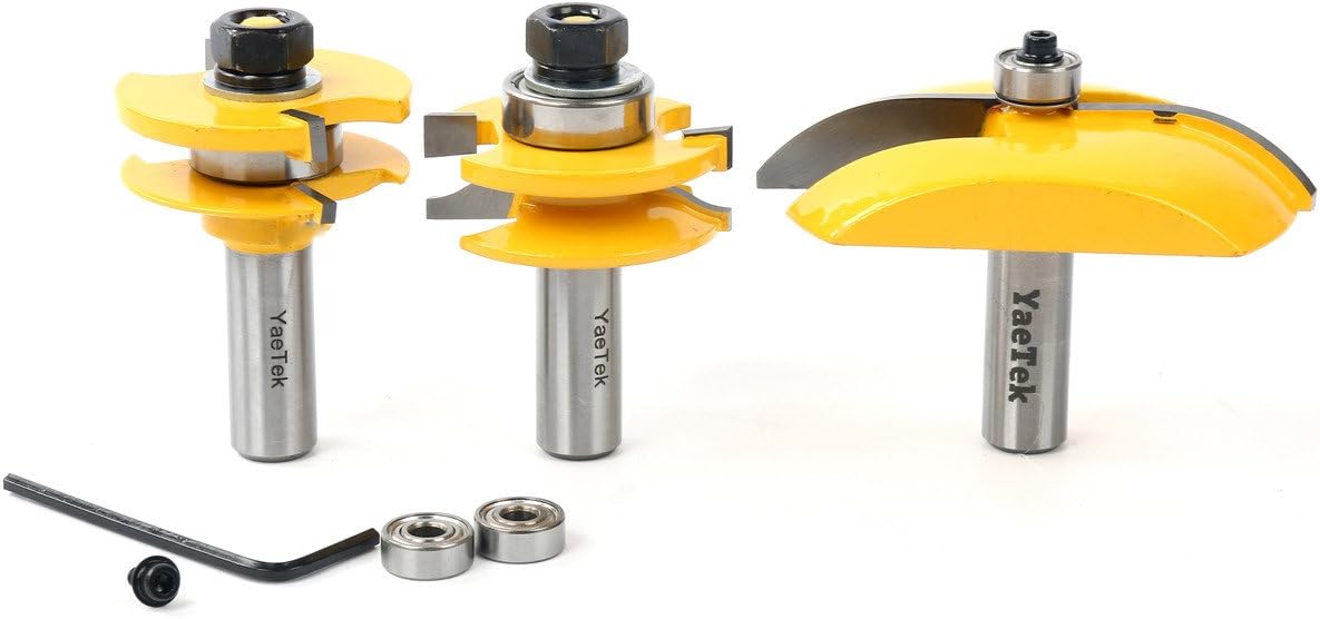 8milelake Raised Panel Cabinet Door Router Bit Set with 3 Bit Ogee 1/2 ...