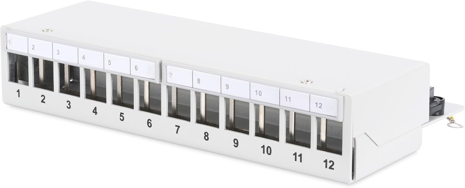 DIGITUS Professional Modular Desktop Patch Panel 12 Port Shielded Grey ...