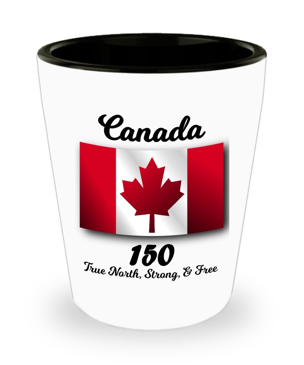 Amazon.com | Canada Shot Glass with Maple Leaf and Canadian Flag ...