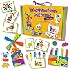 MindWare Imagination Magnets Patterns Deluxe - Includes Wood Carrying Case, Dry-Erase Markers ...