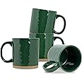 Amazon.com: Elanze Designs High Gloss Raw Clay Bottom 13 ounce Ceramic Stoneware Coffee Mugs Set ...
