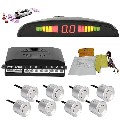 TOTMOX Car Reverse Parking Radar System 8 Reversing Sensors Kit with ...
