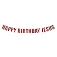 Amazon.com: Happy Birthday Jesus Banner - Christmas Holiday Winter ...