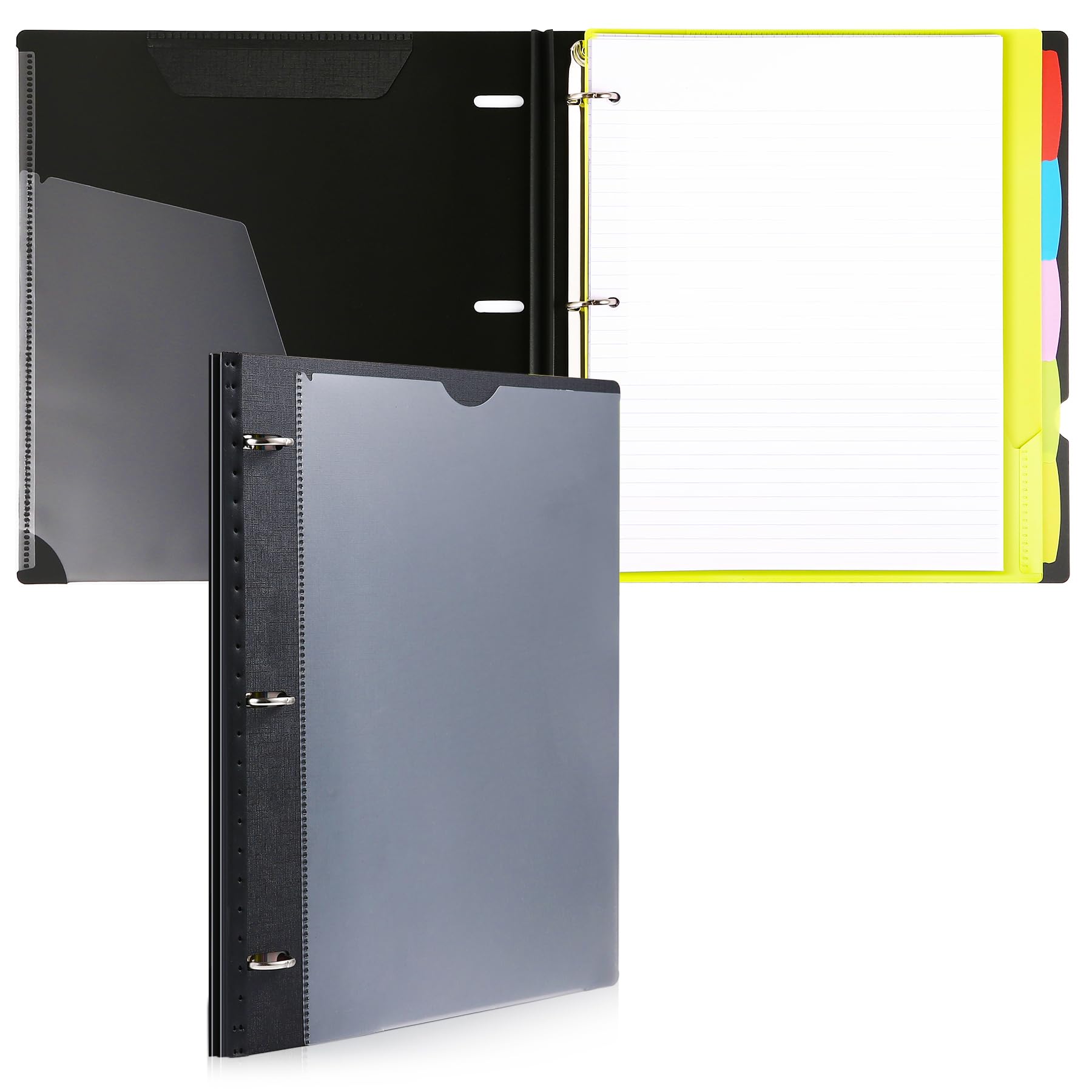 MAKHISTORY All-in-one Telescoping Binder Notebook-Black, Refillable 3 ...