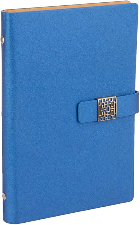 A5 Refillable Notebook Plain PU Leather Spiral Notebook Loose Leaf ...