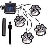 Amazon.com : SOLAR LED DECORATIVE PAW PRINT GARDEN LIGHTING - SET OF 4 ...