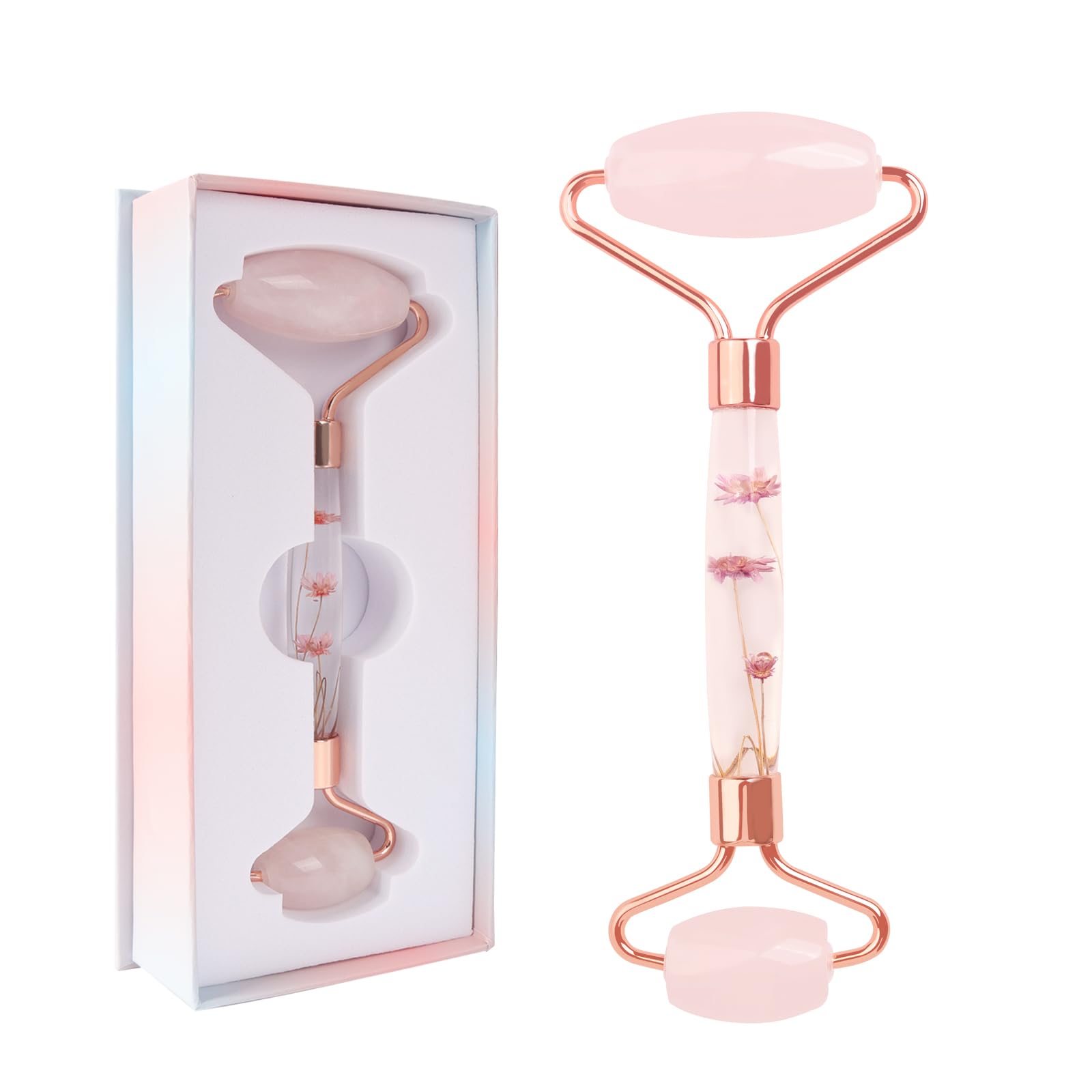 Raffaello Jade Roller - Natural Pink Facial Roller, Redness Reducing ...