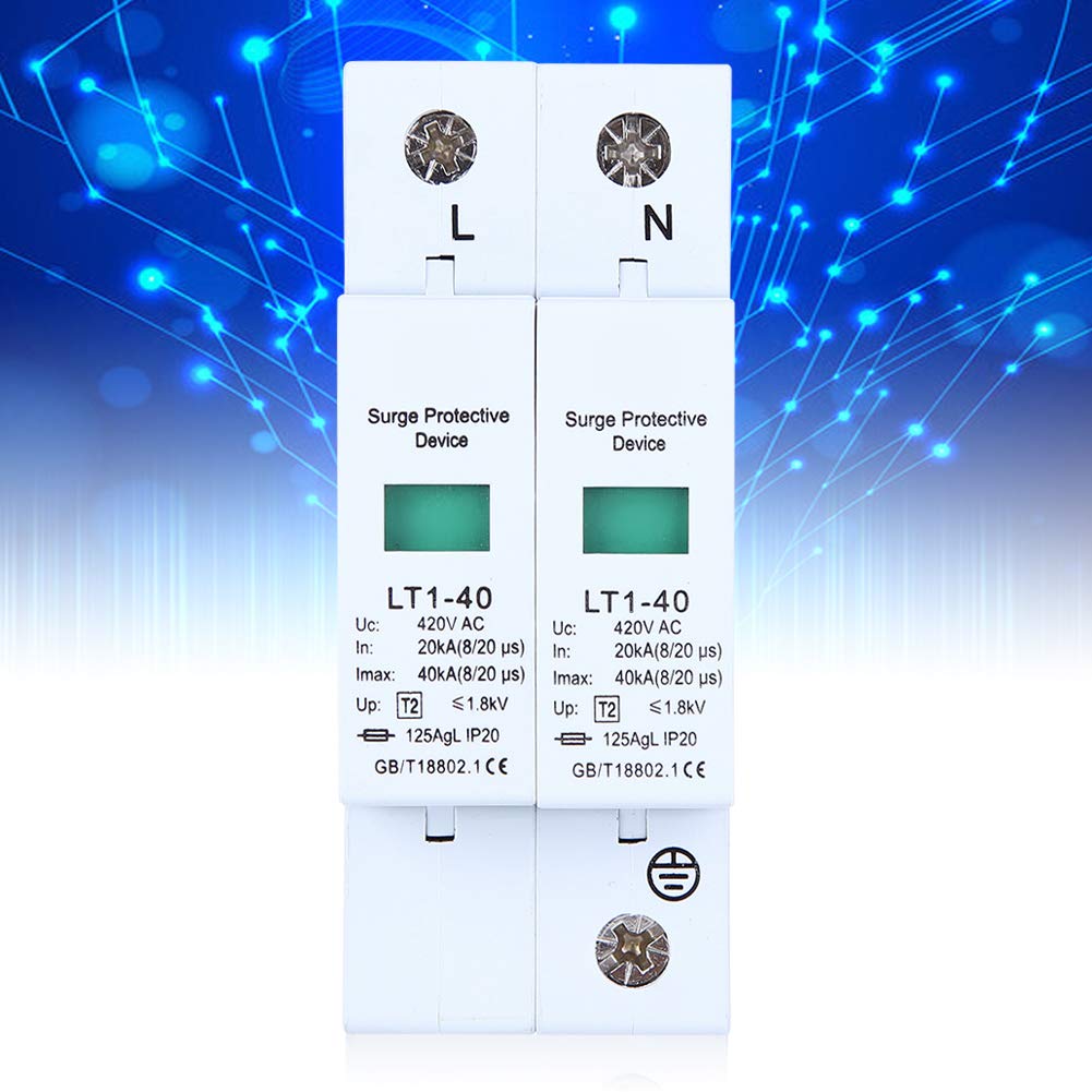 LT1-40 2P 40KA Surge Protector DIN Rail Power Surge Protection 420V Low ...