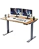 RISE UP dual motor electric standing desk 60x30" black bamboo desktop ...
