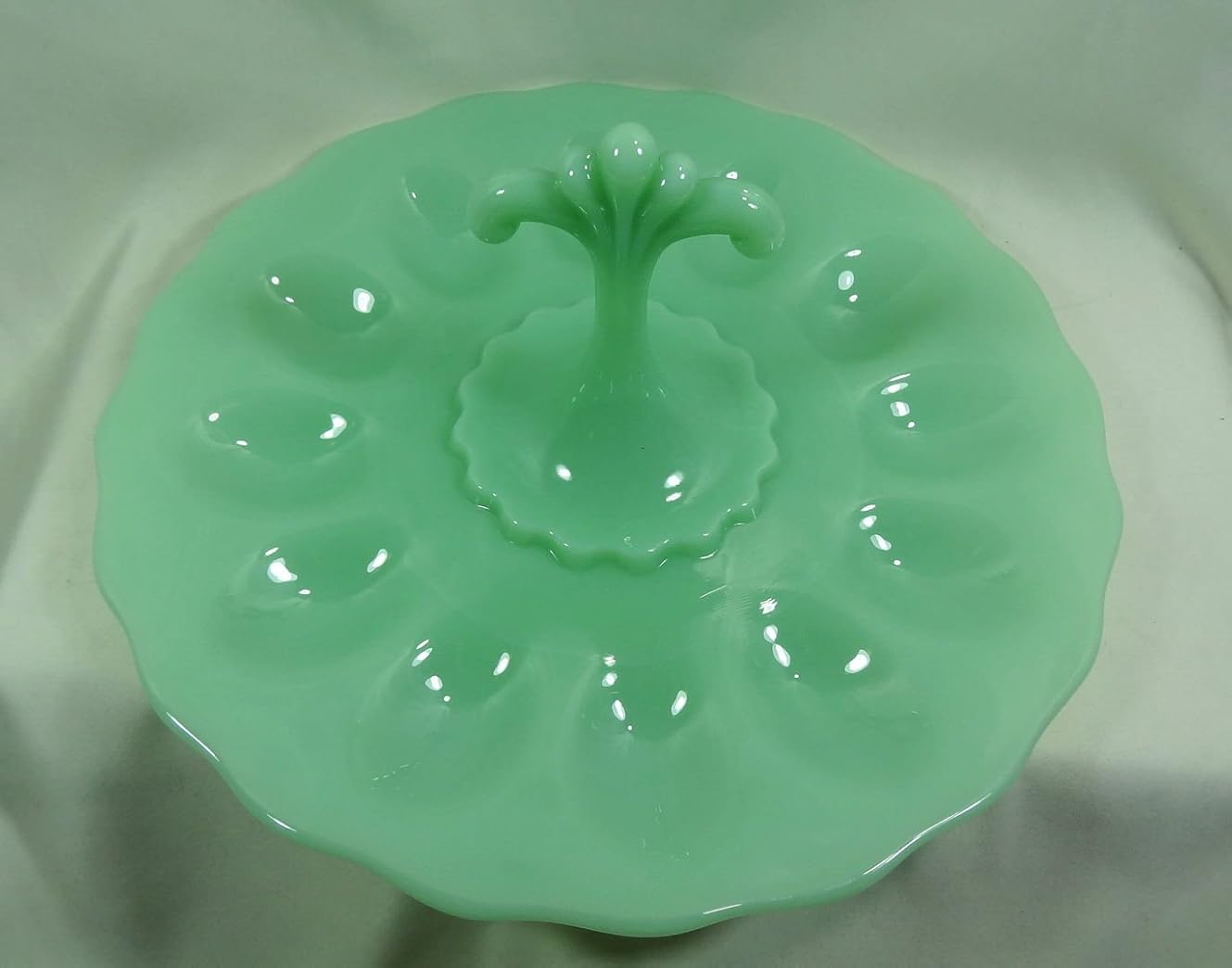 Jadeite Handled Deviled Egg Plate - Easter Egg Plate save price for ...