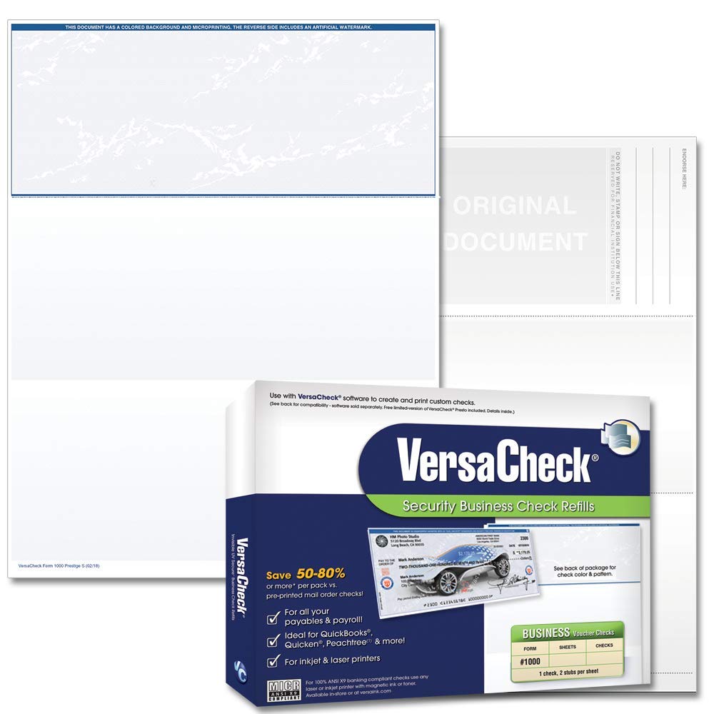 Mua VersaCheck Secure Checks - 500 Blank Business Voucher Checks - Blue ...