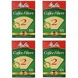 Amazon.com: Melitta #2 Cone Coffee Filters, Unbleached Natural Brown ...