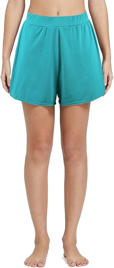 Nonwe Women's Solid A-Line Tomboy Loose Swim Shorts | Amazon.com