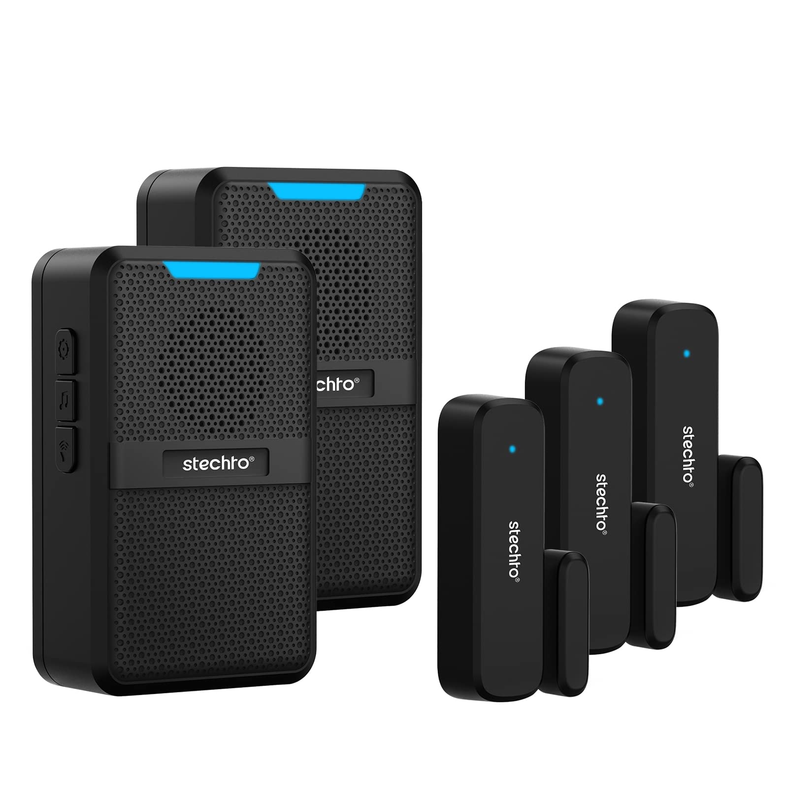 Wireless Door Chime, 600ft Range 3 Magnetic Door Alarm Sensor 2 ...