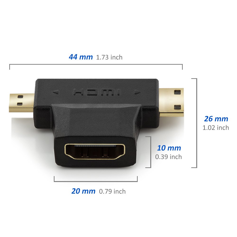 deleyCON Mini + Micro HDMI DUAL Adapter – HDMI Female to Mini & Micro ...