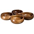 Amazon.com: Acacia Wood Hand-Carved Set of 4 Calabash Bowls 4" : Home ...