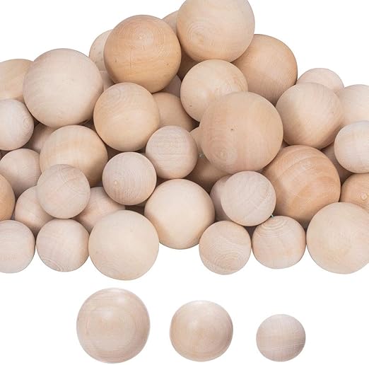 Amazon.com: PH PandaHall 53 pcs 3 Sizes Wood Craft Balls, 20mm 25mm ...