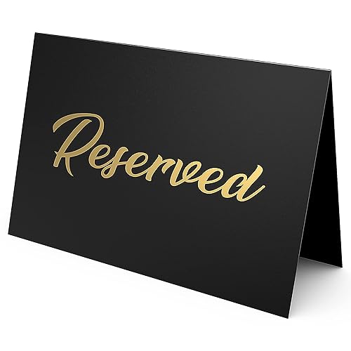 10 Pack Black Reserved Table Signs for Wedding 3x4 Cardstock Reserved ...
