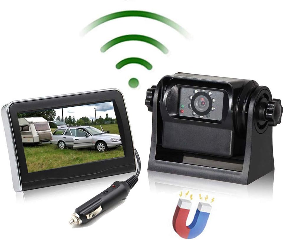RED WOLF Wireless Reversing Camera Kit, 4.3″ HD LCD Rear View Monitor ...