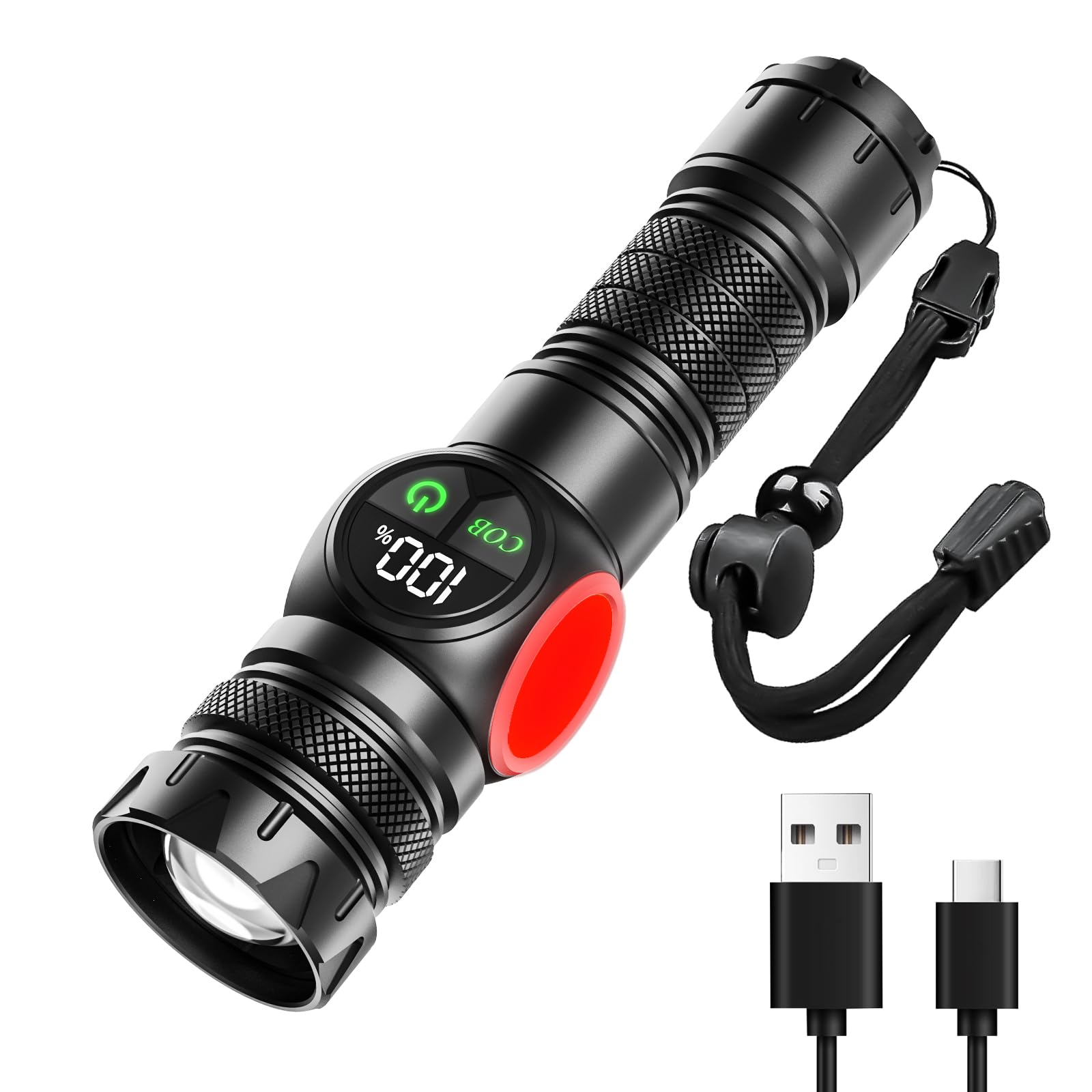 HAUSBELL S6000 Pro Rechargeable Flashlight High Lumens, 100% Brighter ...