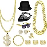 Amazon.com: EIELO 80s 90s Hip Hop Costume Accessories Kit Old School ...