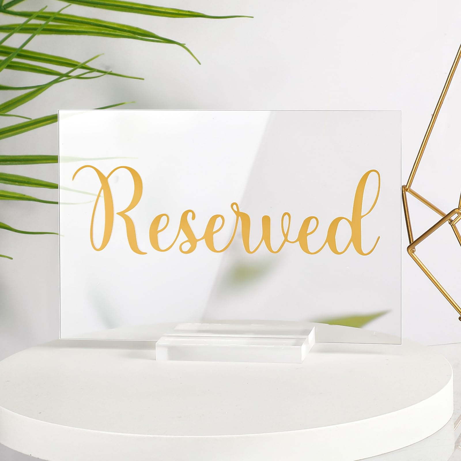 Roowest 10 Set Acrylic Reserved Table Signs Clear Wedding Reserved ...