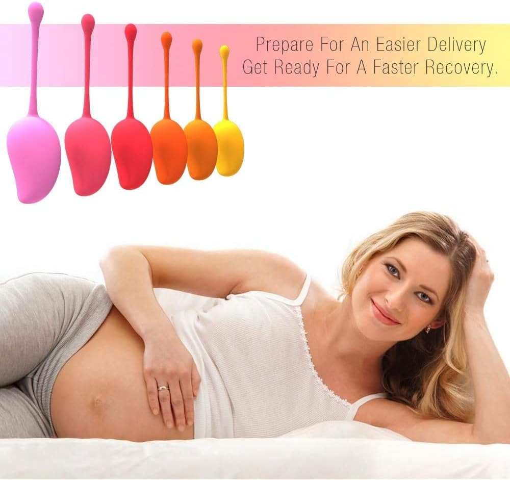 Pelvic Floor Exerciser Kegel Balls for Women Pelepas Set of 6 Weighted Mango-Shaped Ben Wa Balls ...