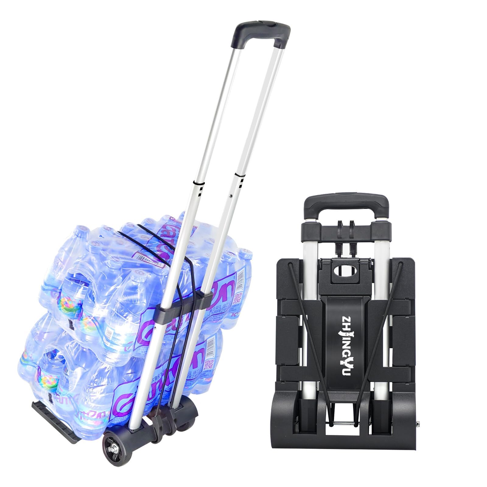 Folding Hand Truck Aluminum Trolley,Small Dolly, Foldable Roller ...