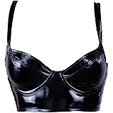 Amazon.com: EXLATEX Ladies Latex Rubber Bra Longline Top: Clothing