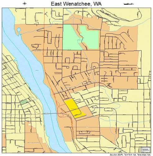 Amazon.com: Large Street & Road Map of East Wenatchee, Washington WA ...