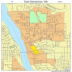 Amazon.com: Large Street & Road Map of East Wenatchee, Washington WA ...