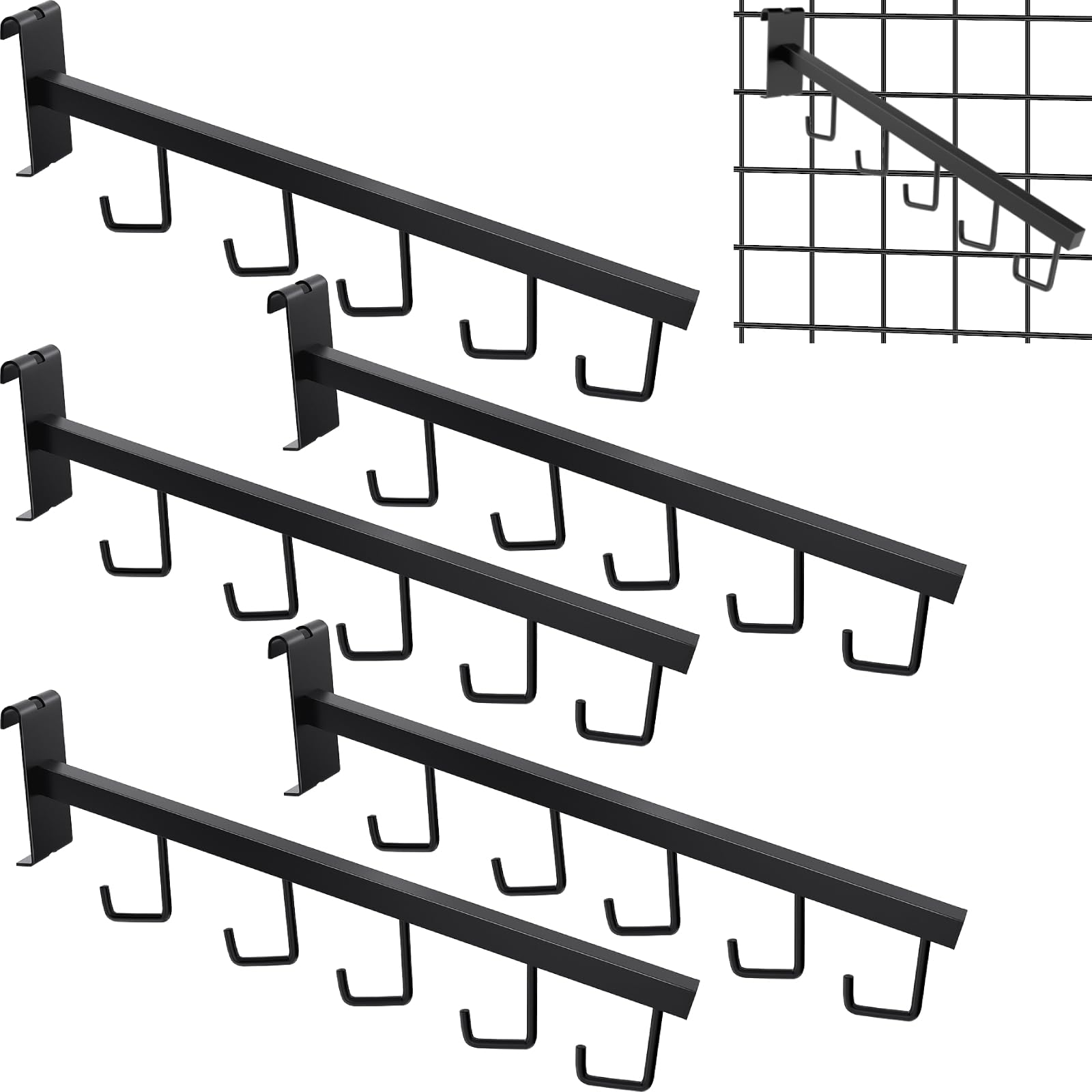 5 Pack Gridwall Waterfall Faceout with 5 Hooks Gridwall Clothes Hanger ...