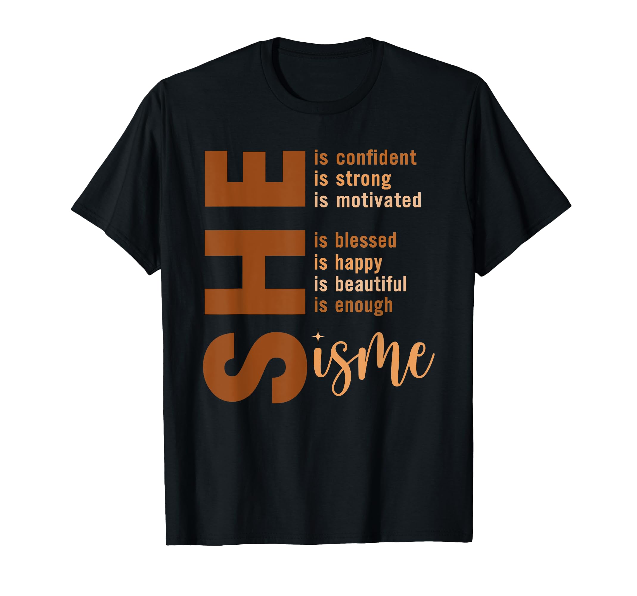 She Is Me Strong Educated Blessed Black History Women Girls T-Shirt for ...