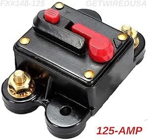 Amazon.com: 125-AMP Circuit Breaker Waterproof Inline Fuse Manual Reset ...