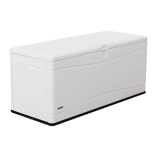 LIFETIME Outdoor Storage Deck Box, 130 Gallon, Arctic White, Lockable ...