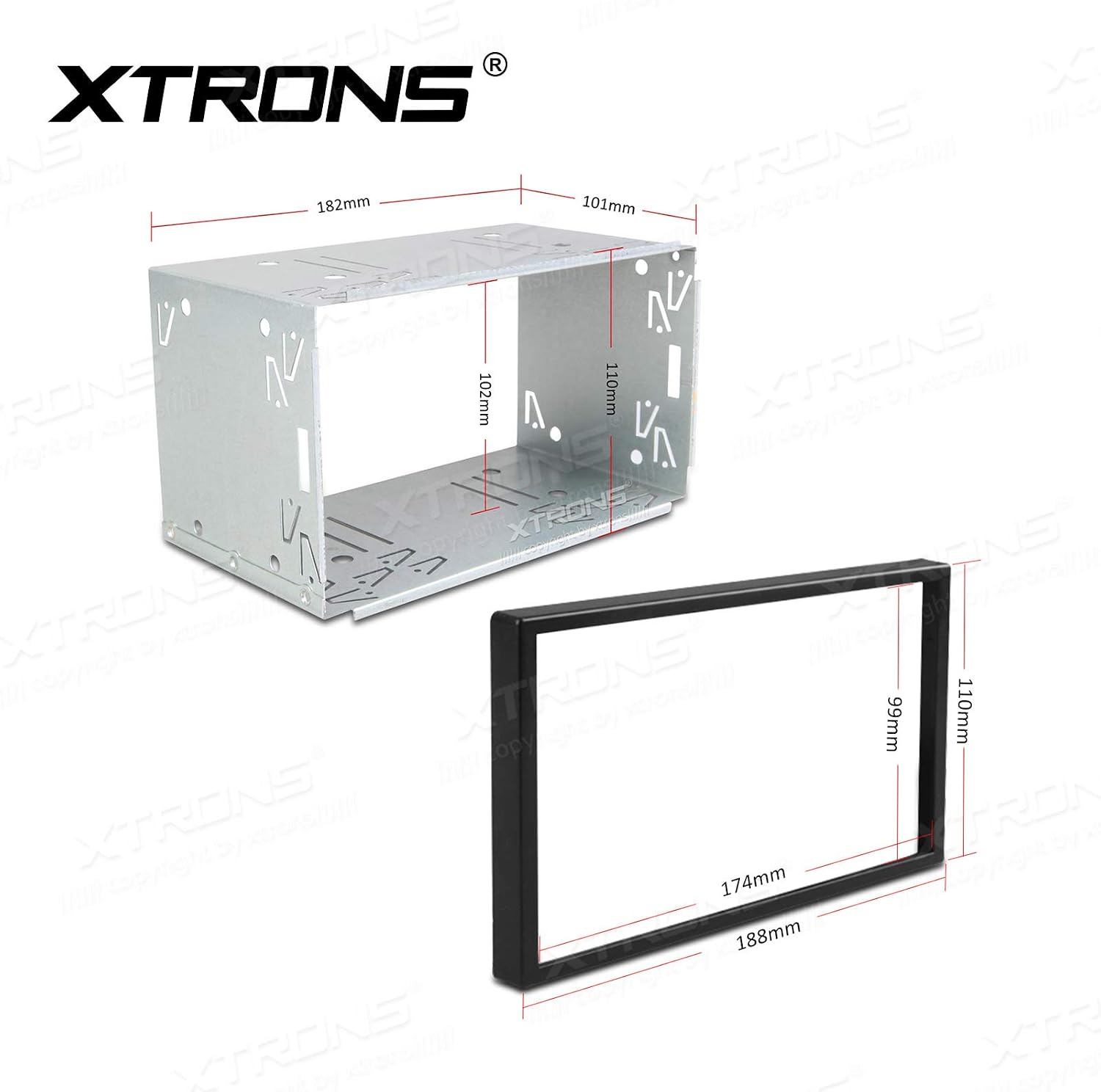 XTRONS Double Din 2 Din Universal Car Radio Mounting Car Cage Head Unit ...