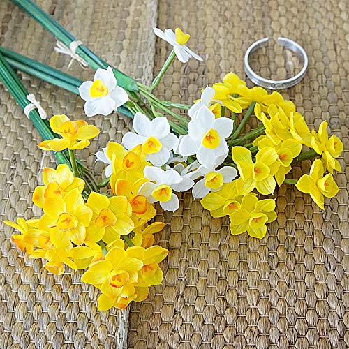 Calcifer 2 Bunches Latex Artificial Daffodils Bulbs Flowers Bouquet for ...