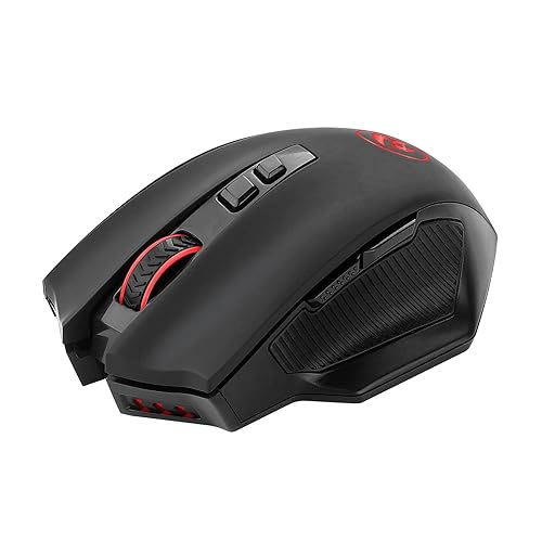 Redragon M655 Ergonomic Wireless Gaming Mouse, Red LED Backlit with 7 ...