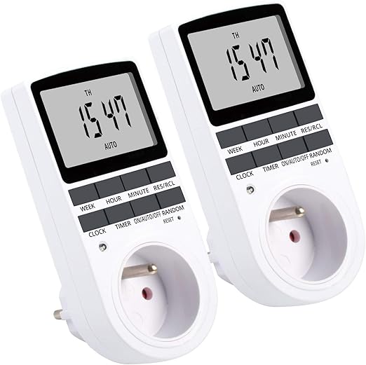 NICREW Programmateur Prise Électrique, Minuteur Prise Électrique Hebdomadaire avec 10 Programmes ...