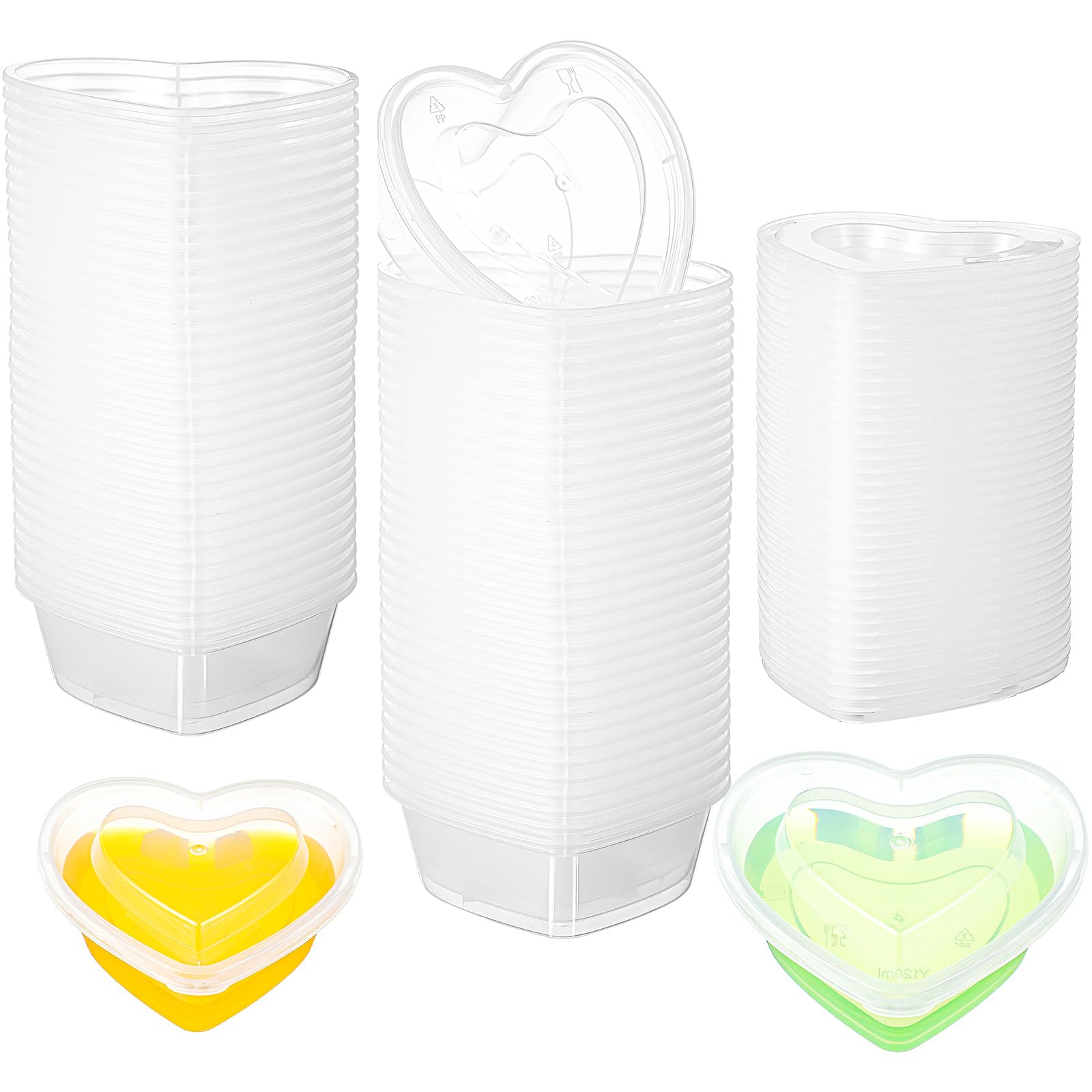 Didaey 72 Pcs Heart Shaped Storage Containers 4 Oz, 5 oz Valentine ...