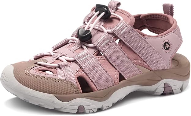 ATIKA Women's athletic outdoor hiking sandals with closed toe system ...